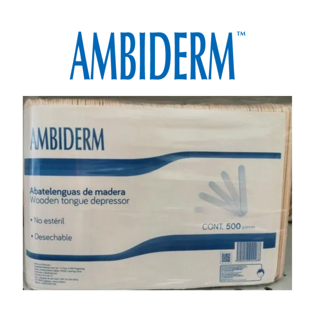 ABATELENGUAS MADERA NO ESTERIL C/500 PZ AMBIDERM - Realsa Lab